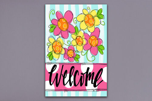 Welcome Flower Flag