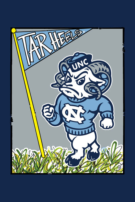 UNC MASCOT FLAG